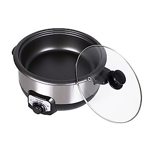 Tayama TMC-130SB 3 Qt. Electric Non-Stick Hot Pot Multi-Cooker with Steamer and Glass Lid, Black