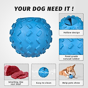 Doudele Dog Toy Balls small - Interactive and Treat Dispensing Toys for Active Dogs，Fetch Balls Extremely Durable Natural Rubber