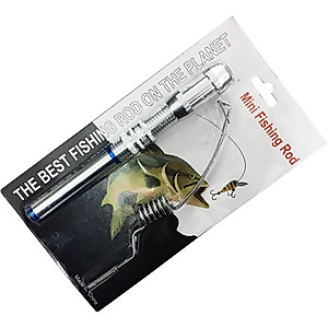 JOTOUCH 6 Coil Portable Mini Elastic Fishing Rod Aluminum Alloy Handle Fishing Pole for River, Lake, Reservoir, Ice Fishing and So On