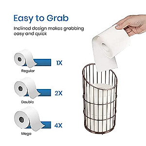 Toilet Paper Storage Holder Stand for Spare Bathroom Tissue Mega Rolls-Bronze