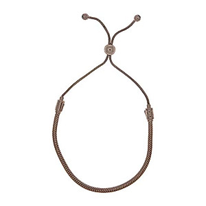 Pandora Jewelry Moments Slider Snake Chain Cubic Zirconia Bracelet in Rose, 11.0"