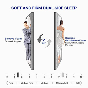 Maxzzz 2 Inch Memory Foam Mattress Topper King Size, Medium Firm Bamboo Bed Mattress Topper, Ventilated Mattress Pad CertiPUR-US Certified Plush