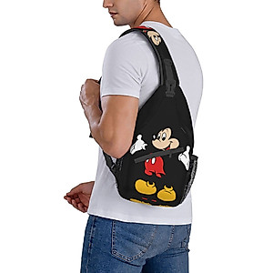 Grehge ute Anime Cartoon Sling Bag Crossbody Backpack Shoulder Bag Lightweight Waterproof Chest Bag For Sports Outdoor Trave -F25