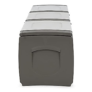 Homeplast Bold Indoor Outdoor Plastic Storage Trunk Resin Deck Box for Storing Pillows, Patio Cushions, and Firewood, 79 Gallon Capacity, Gray/Anthracite