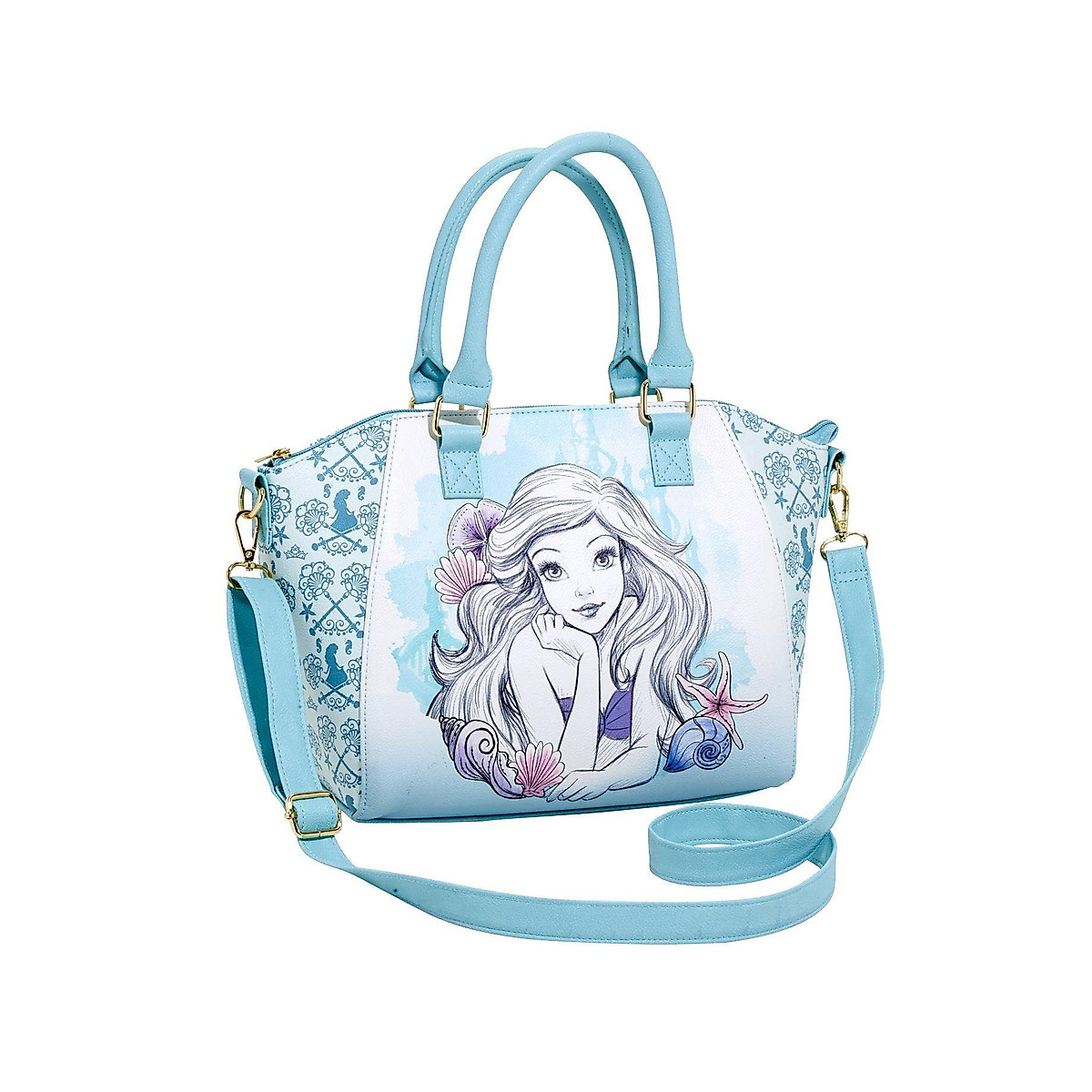 Disney Loungefly The Little Mermaid Blue Watercolor Satchel Bag - Dive into Style with this Hot Topic Exclusive
