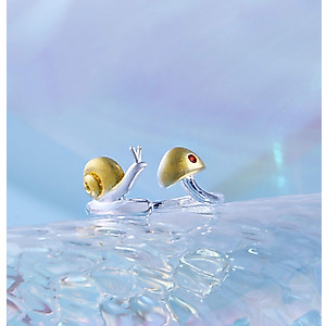 Helen de Lete Snail on Mushroom Plants S925 Sterling Silver Adjustable Ring For Women