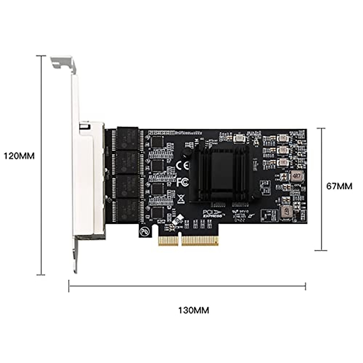 Quad-Port 2.5GBase-T PCIe Network Adapter RTL8125B 2500/1000/100Mbps PCI Express Gigabit Ethernet Card RJ45 LAN Controller Support PXE for Windows/Linux/MAC with Low Profile