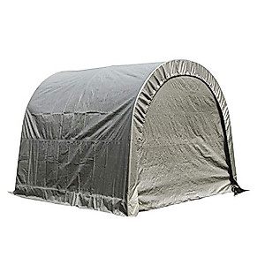 walnest Large Heavy Duty Carport Car Canopy Portable Garage Car Canopy Boat Shelter Tent for Party, Wedding, Garden Storage Grey, Round Top Style Portable 10 x 10 x 8 ft