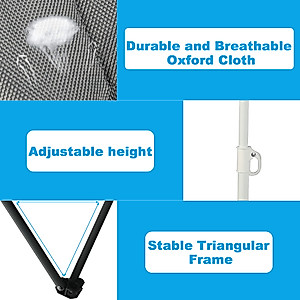 DOALBUN Double Portable Picnic Chair Folding Camping Chair W/Umbrella Table Beverage Holder Carrying Bag Cooler Fold Up Table for Patio Pool Park Outdoor Beach Camping Chair (Blue)