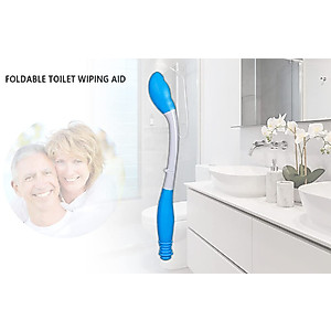 Foldable Long Reach Comfort Wiper - Bottom Wiping Aid - Butt Wiper Self Wipe Assist Toilet Aids Wand - Ideal Daily Living Bathroom Aid for Limited Mobility