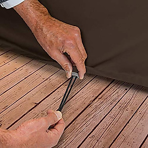 True Guard Water Resistant Heavy Duty Patio Furniture Covers, Fade/Stain/UV Resistant for Outdoor Patio Furniture, 600D Rip-Stop, Dark Brown