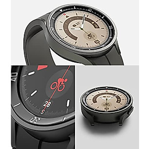 Ringke Inner Bezel Styling [Stylish Stainless Steel Frame] Compatible with Samsung Galaxy Watch 5 Pro Case, Anti Scratch Protector Adhesive Inner Cover Accessory - 45-IN-02 (ST) Black