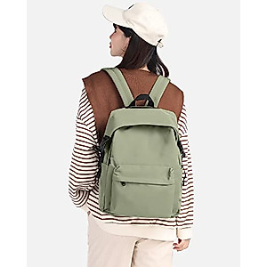 VGOCO School Backpack for Women Men,Middle High School Bookbag for Teens Girls Boys Small Travel Backpack Waterproof College Lightweight Cute Backpacks Casual Daypack Fits 15.6 Inch Laptop GREEN