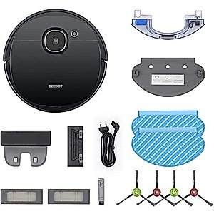 Ecovacs DEEBOT OZMO 920 2in1 Mopping Robotic Vacuum with Laser Navigation, No-Go Zones, Systematic Cleaning, Multi-Floor Mapping, Works with Alexa & App, Large, Black