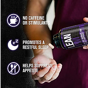 Jacked Factory Lean PM Night Time Fat Burner, Sleep Aid Supplement, & Appetite Suppressant for Men and Women - 60 Stimulant-Free Veggie Weight Loss Diet Pills