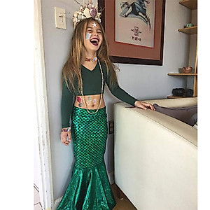 Ooopsi Mermaid Party Supplies Temporary Tattoos for Kids - 7 Large Sheet, 100+ Glitter Styles, Mermaid Party Favors and Birthday Decorations for Children Girls