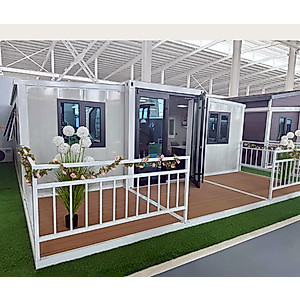 40x20ft Expandable Portable Tiny Home with Complete Living Facilities | Fully Functional Prefab House for Temporary Living, Rentals, or Vacation Use