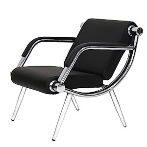 Kinsute 3 PCS Office Reception Chairs 4-Seats Waiting Room Chairs for Salon Barber Bench Airport Bank Hall Visitor Guest Black PU Leather Sofa