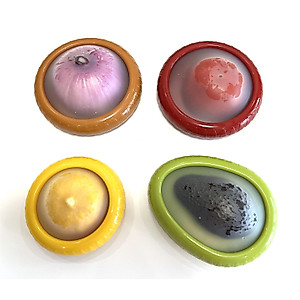 Generic 4-Pack Silicone Fruit & Vegetable Storage Boxes, Minimalist Design, Reusable, BPA Free, Dishwasher & Microwave Safe