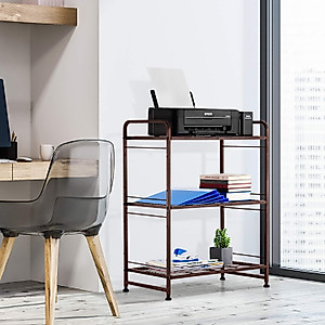 Auledio 3 Tiers Metal Shelves, Unit Storage Rack, Wire Shelving with Leveling Feet for Kitchen Counter, Living Room, Bethroom, Toliet, Garage, Office - Bronze