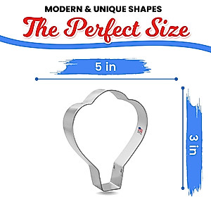 Foose Hot Air Balloon Cookie Cutter 4 Inch –Tin Plated Steel Cookie Cutters – Hot Air Balloon Cookie Mold