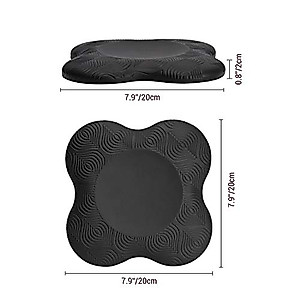 TOBWOLF 2PCS Yoga Knee Pad, Soft Foam Yoga Kneeling Mat, Non Slip Yoga Support Pad, Workout Balance Cushion for Protecting Ankle, Knee, Elbow, Wrist - Black