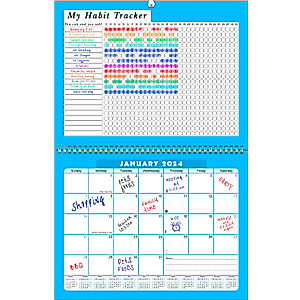 2024 Monthly Desktop/Wall Calendar/Planner - Habit Tracker - Daily, Weekly & Monthly Goal Motivational Habit Tracking Journal Inspirational - (Edition #07)