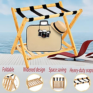 Folding Luggage Racks with Shelf for Guest Room 2-Pack Suitcase Stand Luggage Racks for Suitcases for Bedroom Luggage Stand Foldable Pull Up Suitcase Shelves Luggage Holders Suitcase Holder Suitcase Rack