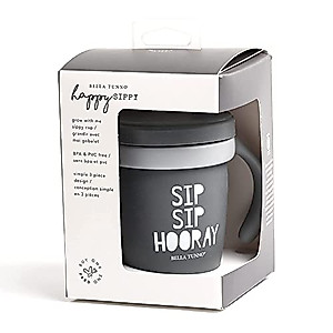 Bella Tunno Happy Sippy Cup – Transition Sippy Cups for Baby 6 Months and Older, Baby and Toddler Sippy Cups with Removable Handles and Non-Toxic, BPA Free Silicone, Sip Sip Hooray, 8 oz