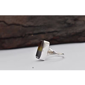 Watermelon Tourmaline Ring, 925 Solid Sterling Silver Ring, Tourmaline Quartz Ring, Women Ring, Statement Ring, Handmade Ring, Gift Ring (Size-9)