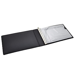 7 Ringed Business Check Binder for Checkbooks, Faux Leather Folder for 600 Checks (14 x 10 in)