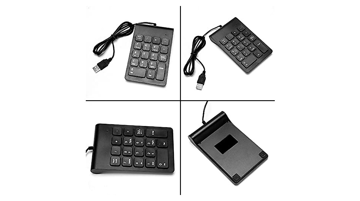 Spacesea USB Wired Numeric Keypad Numpad 18 Keys Digital Keyboard for ...
