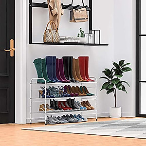 Dicasser 3-Tier Long Shoe Rack Organizer Extra Large Capacity for 24 Pairs,White