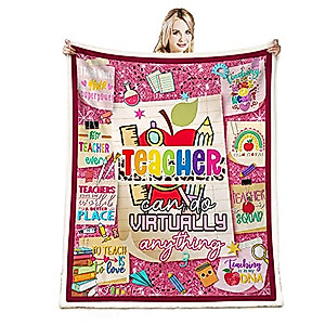 Teacher Gifts for Women Men,Teacher Appreciation Gifts, Teachers Day Graduation Retirement Gifts, Best Teacher Christmas Throw Blanket for Couch Bed 50 x 60 (FEN1,50"x 60")