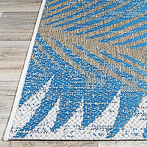 Couristan Monaco Tropical Palm Indoor/Outdoor Area Rug, 7'6" x 10'9", Ocean