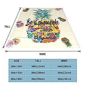 BBKD Pineapple Throw Blanket, Fruits Pineapple Lightweight Super Soft Cozy Flannel Fleece Blanket, for Sofa Couch Bed 60"x50"