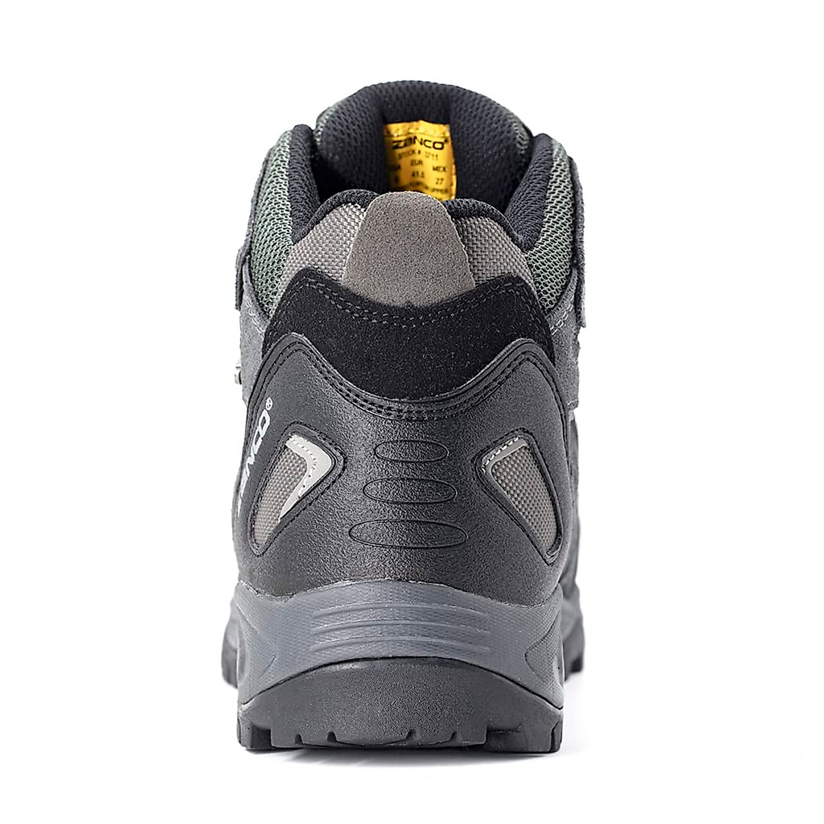 zanco Men's Waterproof MID-TOP Hiking Boots for Outdoor Trekking Camping Backpacking Grey