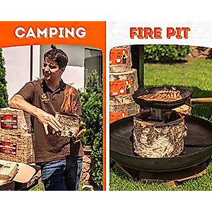 Zorestar Birch Bonfire Wood Log L-Size with fire Starters for Fireplace Inside - 100% Natural Cooking Firewood for Fire Pit, Campfire, Bonfire and Grill, Swedish Candle 6.4 lbs