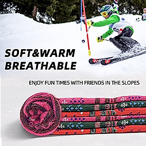 KALAKIDS Toddler Ski Socks Elk Pattern Warm Snowboard Winter Sports Socks 2 Pairs (Red + Purple) XS