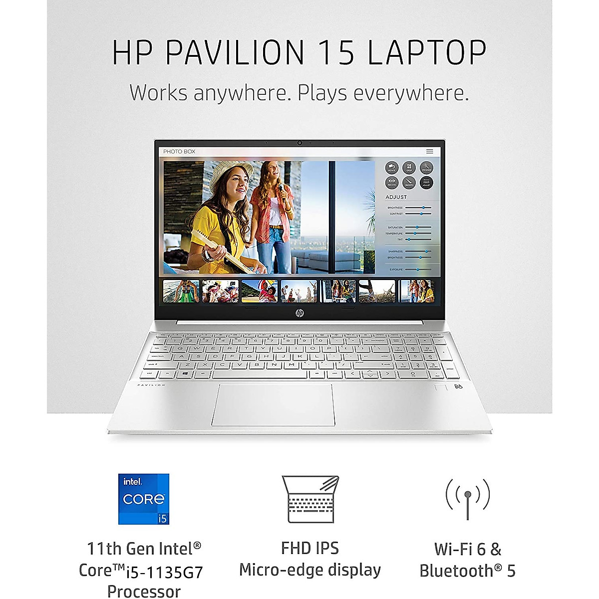 HP Pavilion 15-inch Laptop, 15.6” FHD IPS Touchscreen Laptop, i5-1135G7(>i7-1065G7), Intel Iris Xe Graphics, Wi-Fi 6, Webcam, USB-C, HP Fast Charge, Windows 10 Home (16GB RAM | 512GB PCIe SSD + HDMI)