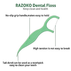 Dental Floss Picks Extra Strong Flosser Pick Toothpicks Fresh Mint 200 Count