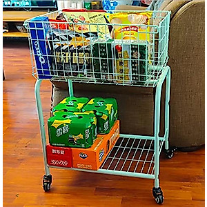 Rolling laundry cart, laundry basket, easy storage cart, easy moved laundry basket, laundry cart with wheels ,2 wheels with breaker.Metal basket,Black (black)