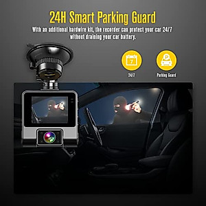 iiwey Dash Cam Front and Inside 1080P Dual Dash Camera for Cars with IR Night Vision, IPS Display Car Camera with Loop Recording, Parking Mode, G-Sensor for Taxi Driver, Max 128GB