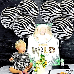 Large 22 Inch Zebra Balloons - Pack of 6 | Zebra Print Balloons for Black and White Party Decorations | Animal Print Balloons for Zebra Birthday Decorations | Zebra Balloon for Zebra Party Decorations