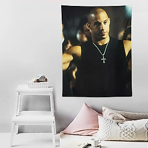 Vin Diesel Tapestry The Fast And The Furious Stars Polyester Tapestry Wall Art Print Gift Picture Painting Tapestries Artwork Bedroom Home Decor 30"x40"