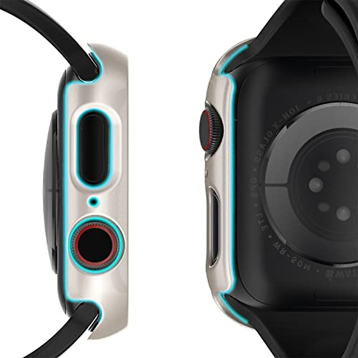 Landhoo 6 Pack case for Apple Watch Series SE/6/5/4 44mm Screen Protector with Tempered Glass, Hard PC HD Full Cover Protective iwatch.