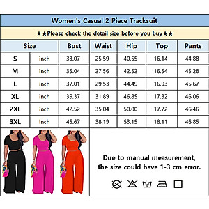 BFFBABY 2 Piece Outfits for Women Striped Sexy Backless Short Sleeve Crop Top High Waist Wide Leg Long Pant Sets Tracksuit Sport Set