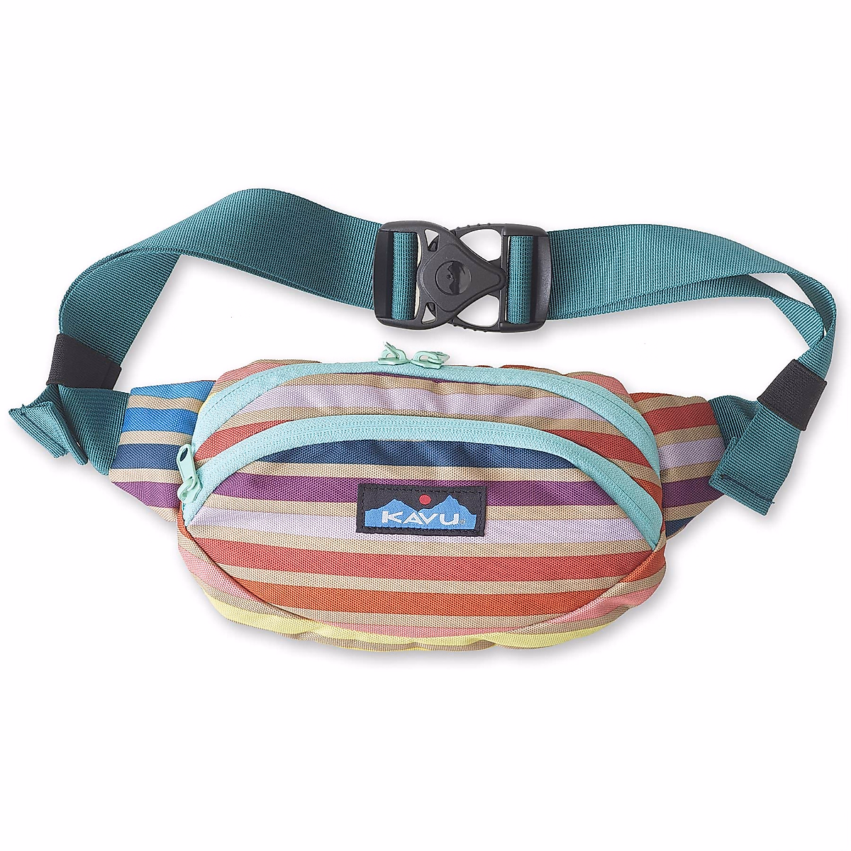 KAVU Spectator Belt Bag Polyester Hip Fanny Pack, Summer Stripe