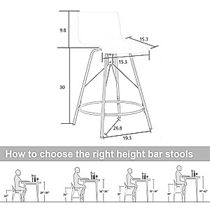 annjoe Swivel Bar Stools Metal Counter Height Stools Plastic Seat Chairs Set of 4 for Indoor Outdoor Home Kitchen Business (30" White)