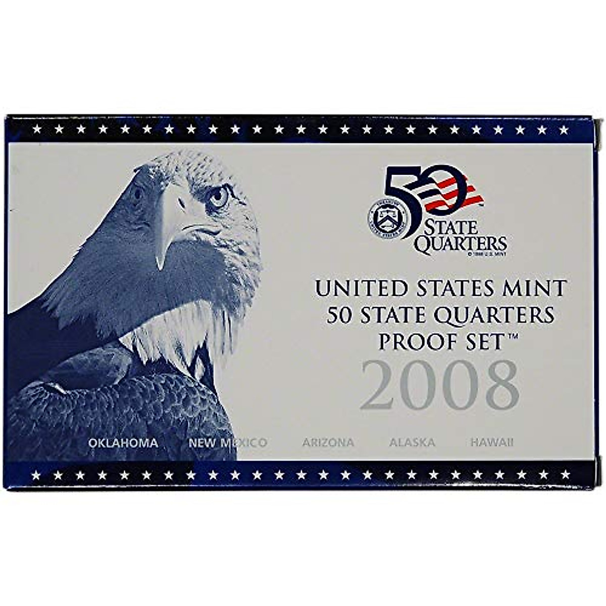 2008 S U.S. Mint Proof State Quarter Set - 5 Coins - OGP Original Government Packaging Superb Gem Uncirculated